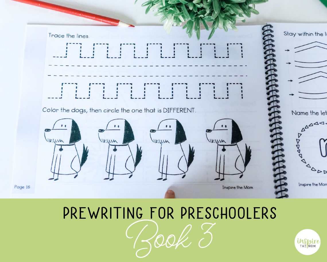 Preschool Prewriting Book 3 | Fine Motor Tracing Worksheets for Early ...
