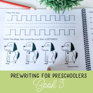 Preschool Prewriting Book 3 | Fine Motor Tracing Worksheets for Early ...