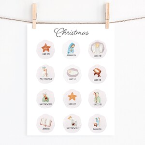 Christmas Advent Scripture Cards, Nativity Advent, 12 Scripture Cards ...
