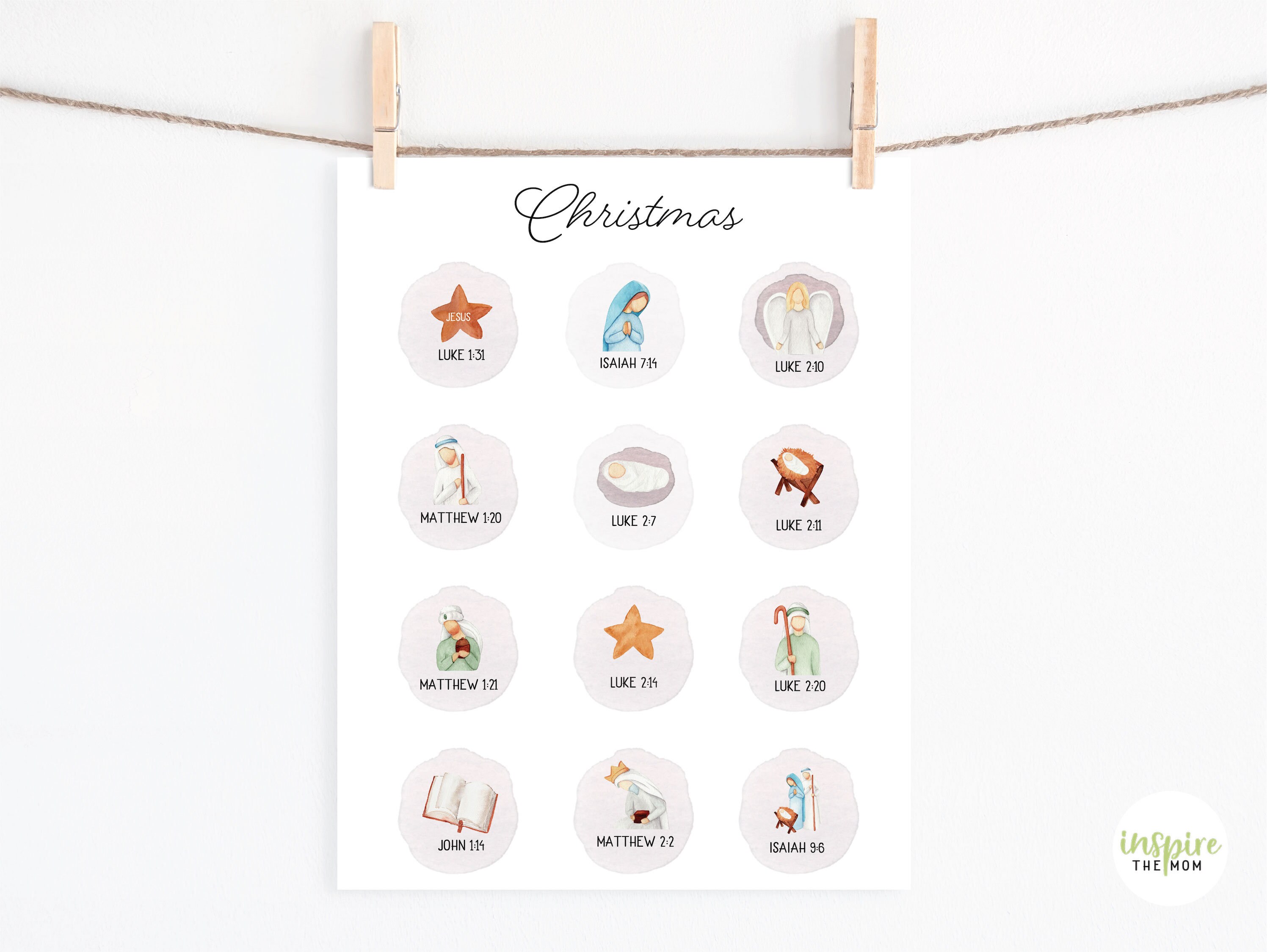 Christmas Advent Scripture Cards Nativity Advent 12 - Etsy