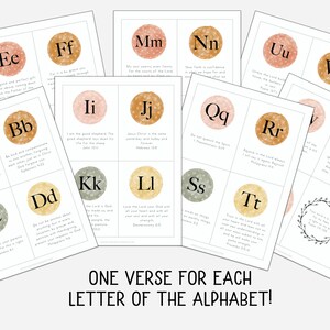 Alphabet Bible Verse Cards for Scripture Memorization, Bible Activity ...