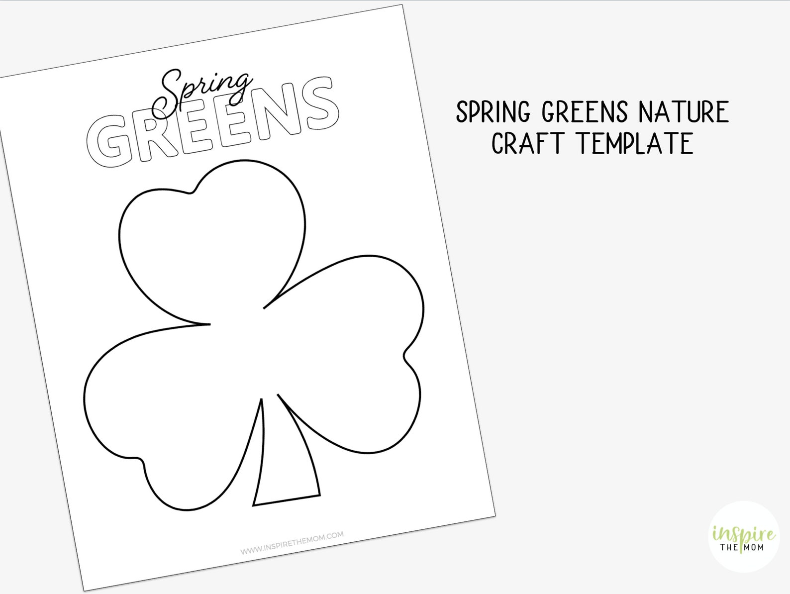Spring Greens Nature Craft Template, Shamrock Craft, Nature Study ...