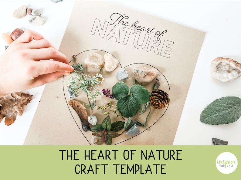 The Heart of Nature Craft Template, Heart Craft, Nature Study ...