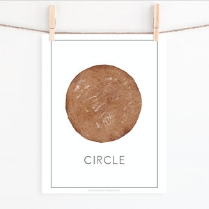 Shape Posters, Educational Art Prints, Watercolor Shapes, Shapes Wall ...