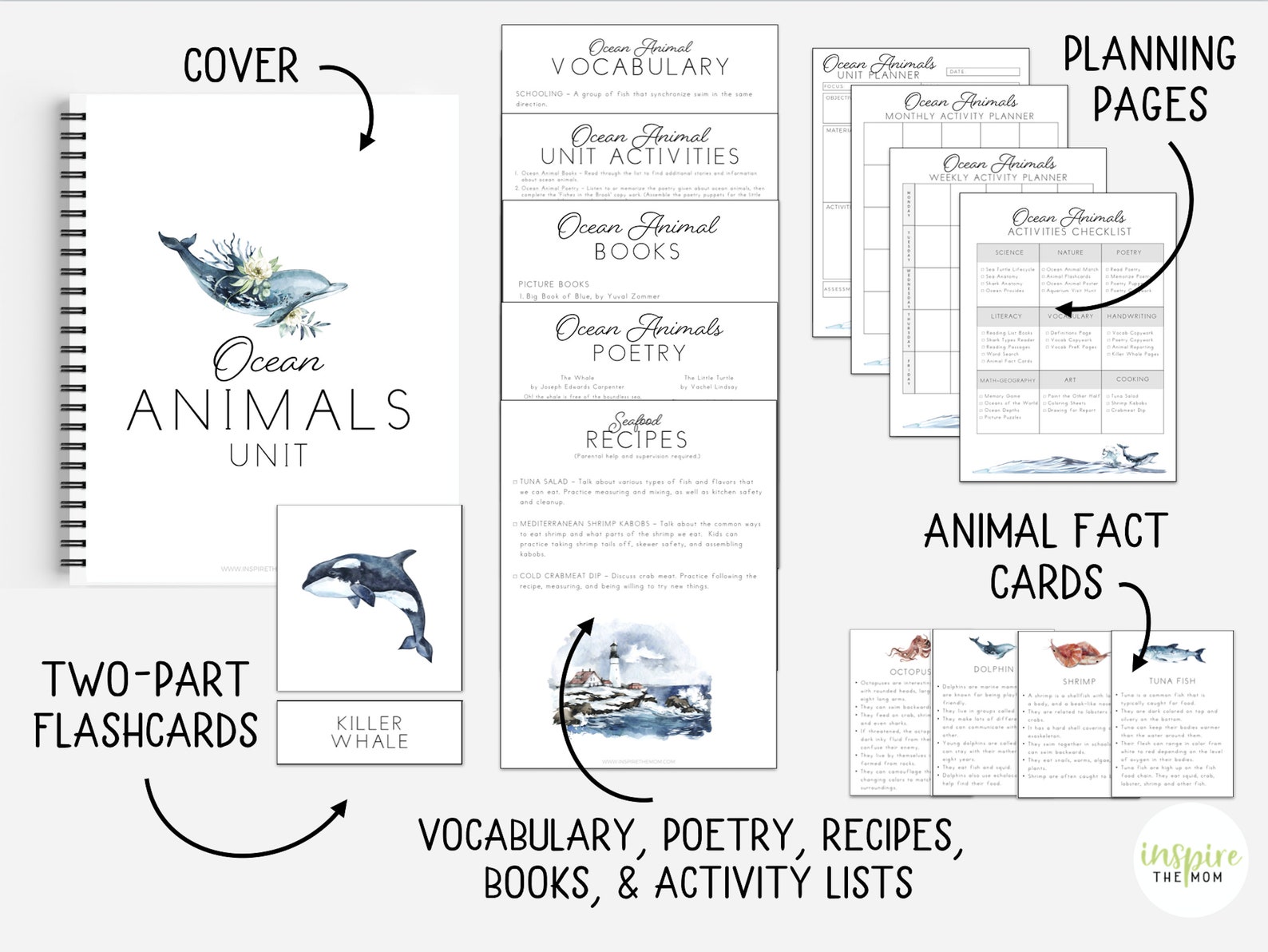 Ocean Animals Unit BUNDLE, Nature Study, Math, Language Arts ...
