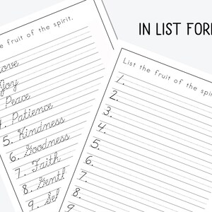 Fruit of the Spirit Cursive Copywork, Homeschool Printable, Cursive ...