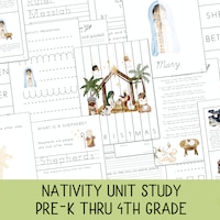 NATIVITY Unit Study, Jesus Birth Story, Homeschool Printable ...