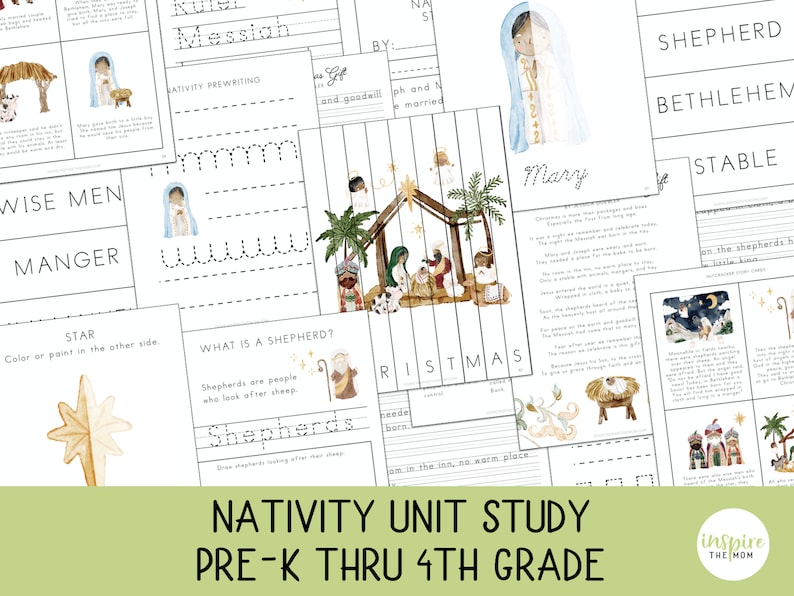 Nativity Unit Study, Nativity Activities, Prek-4th Grade, Christmas ...