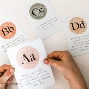 Alphabet Bible Verse Cards for Scripture Memorization, Bible Activity ...