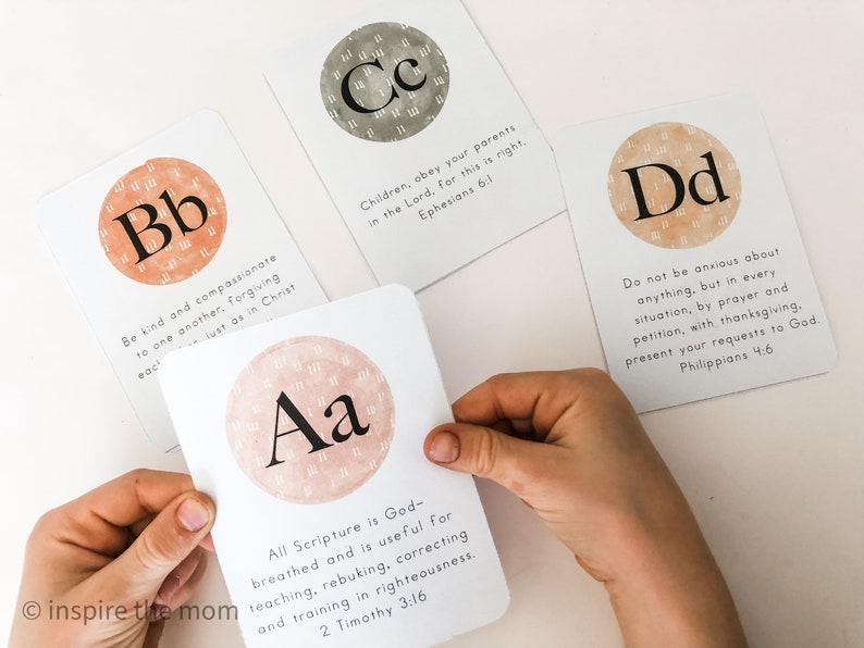 Alphabet Bible Verse Cards for Scripture Memorization, Bible Activity ...