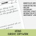 Herbs, Cursive Copywork, Herb Facts, Cursive Handwriting Practice ...