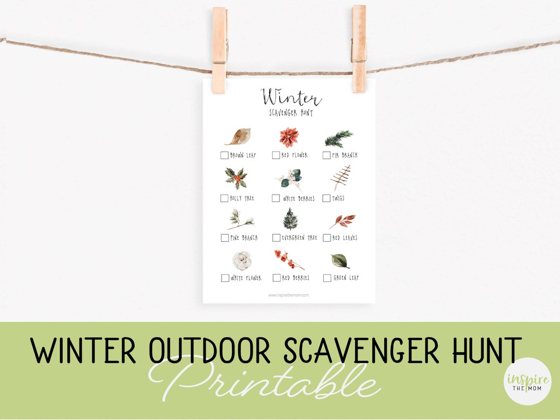 Winter Outdoor Scavenger Hunt , Outdoor Scavenger Hunt, Winter Activity ...