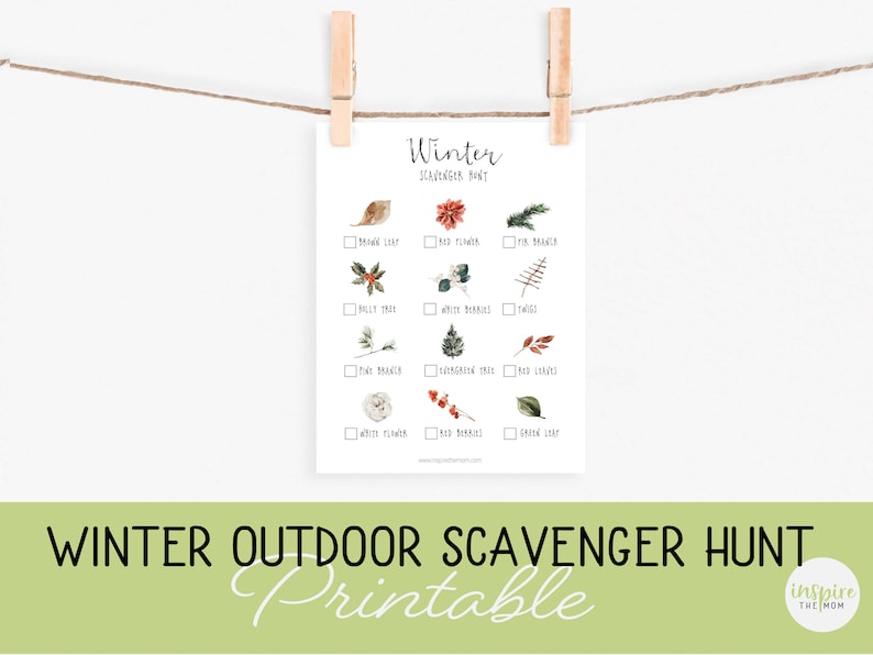 Winter Outdoor Scavenger Hunt Outdoor Scavenger Hunt Winter | Etsy