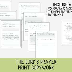 The Lord's Prayer Print Copywork, Homeschool Printable, Print ...