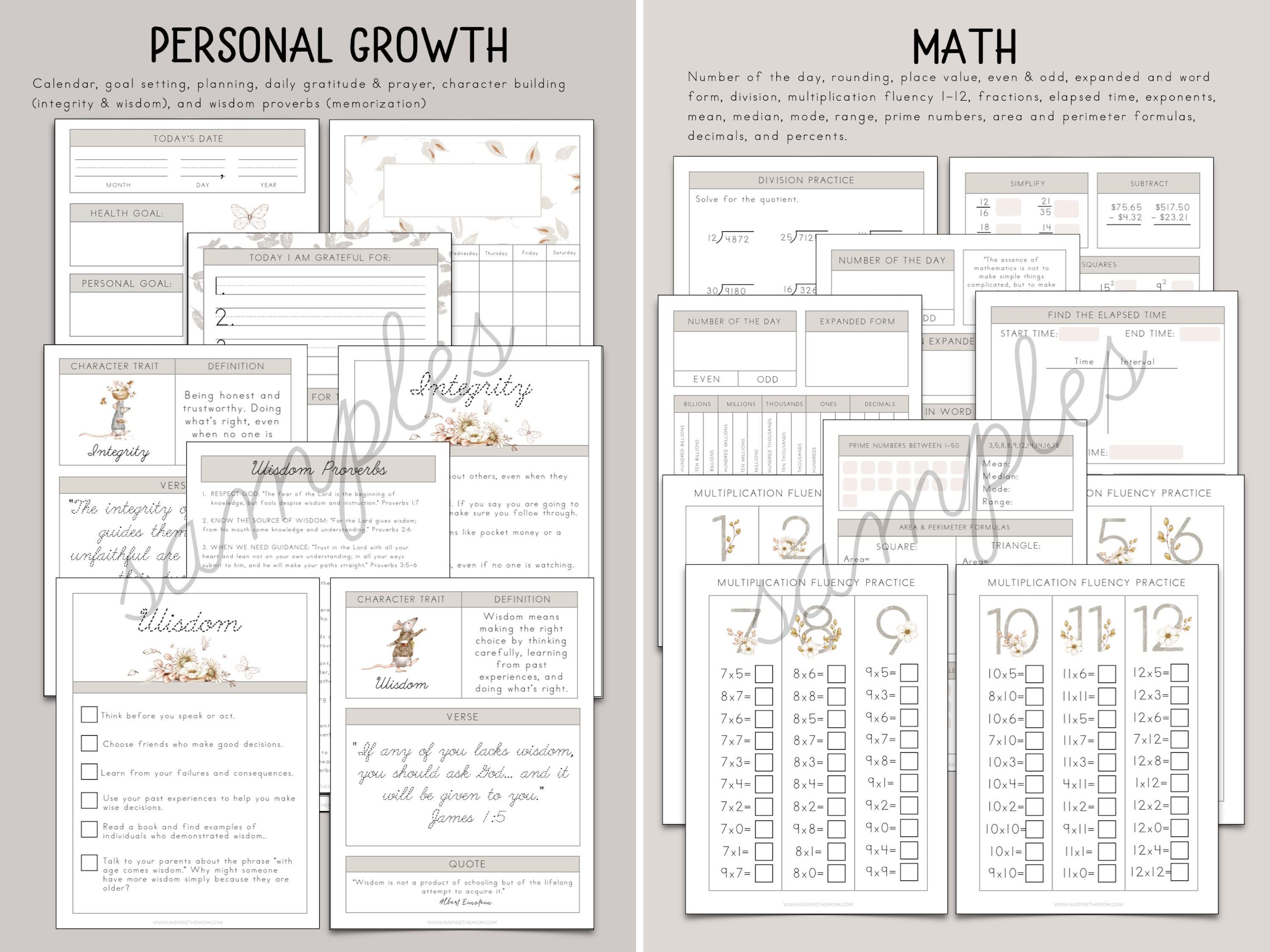 Sixth Grade Morning Menu Pages | No Prep Morning Work | Morning Time ...