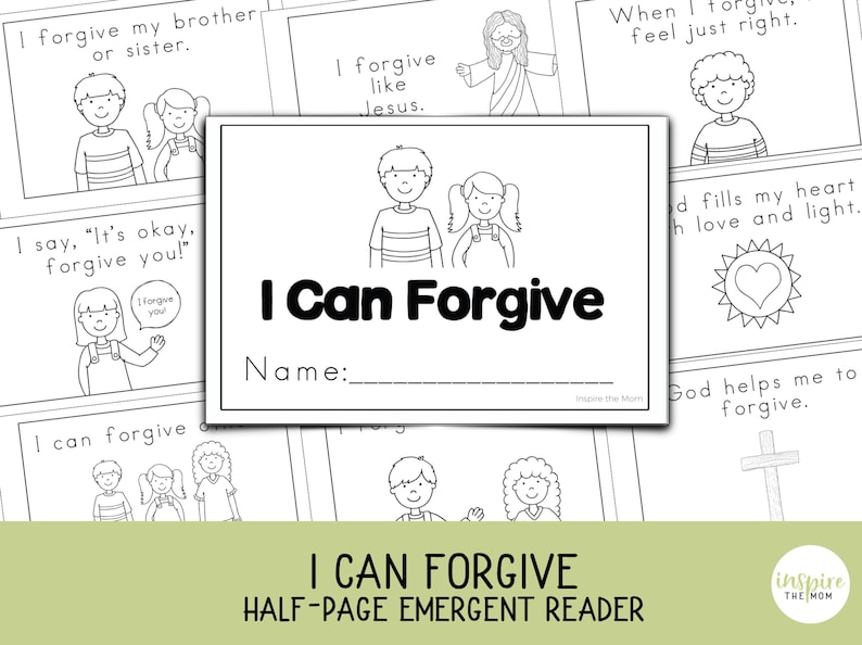 I Can Forgive | Christian Emergent Reader Printable | Half Page Mini ...