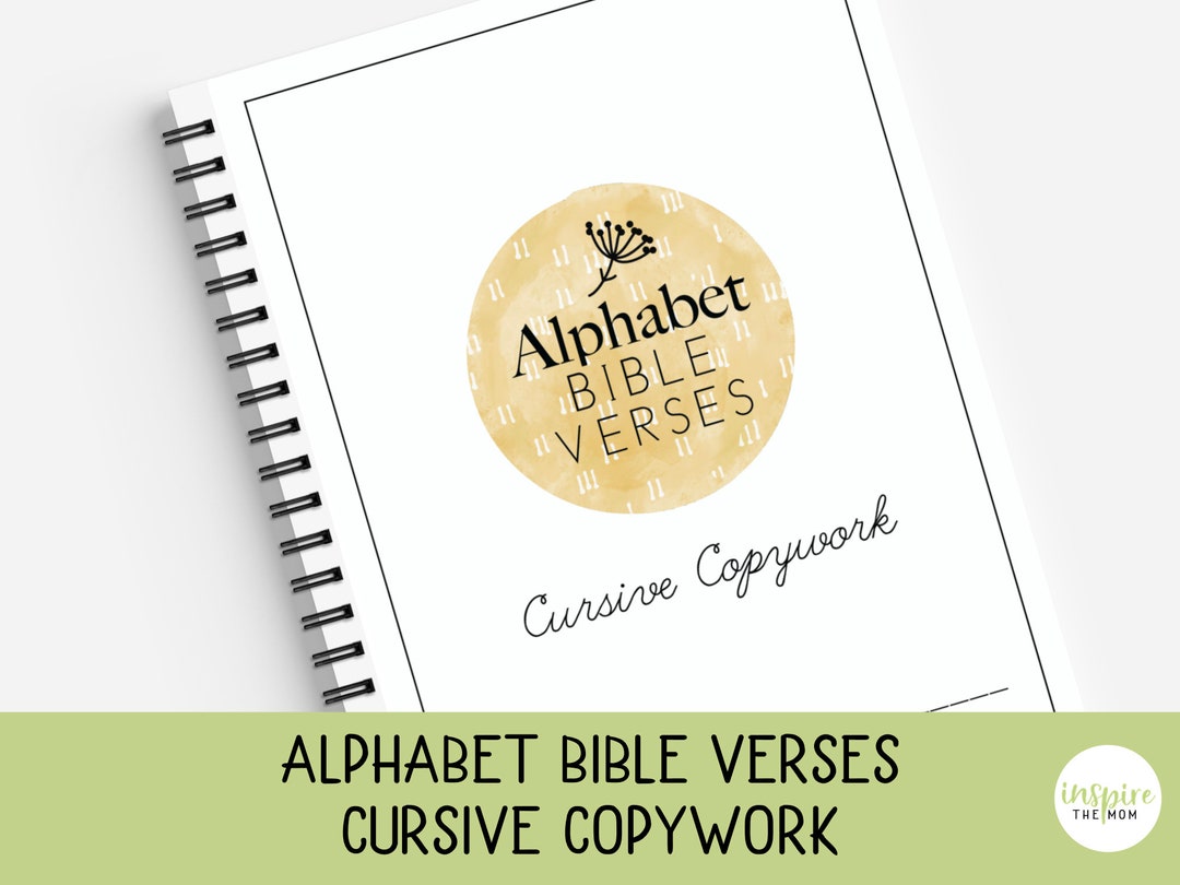 Cursive Alphabet Bible Verse Copywork, Cursive Copywork, Cursive ...