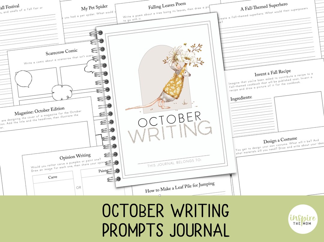 October Writing Prompt Journal for Grades 2-5 | Printable Creative ...
