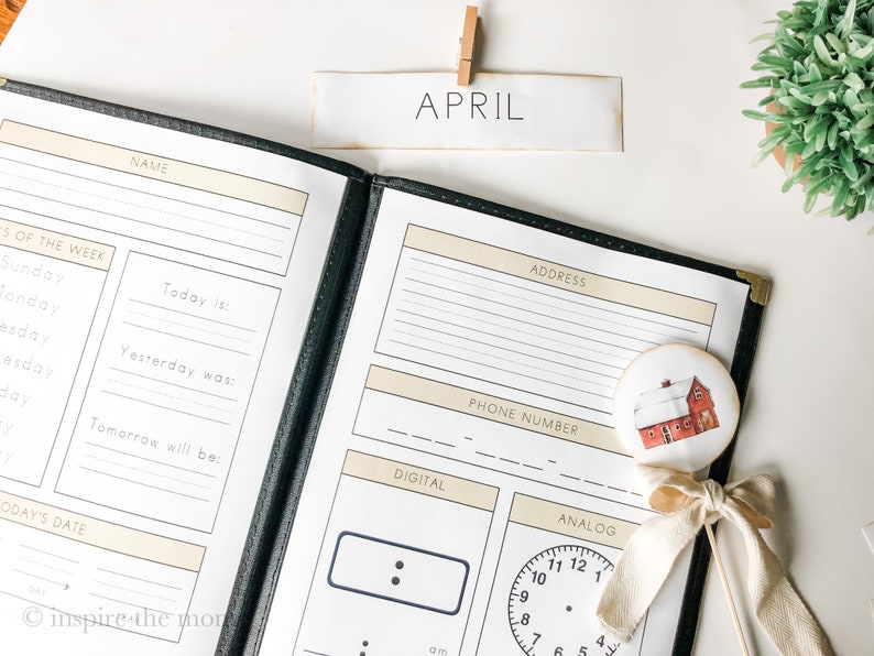 Morning Menu Pages for April, Homeschool Printable, Morning Time ...