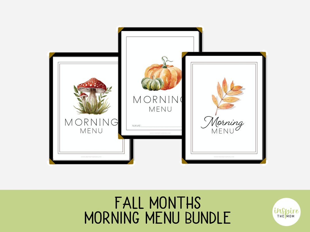 Fall Morning Menu Bundle| Morning Time Basket | Charlotte Mason | Daily ...
