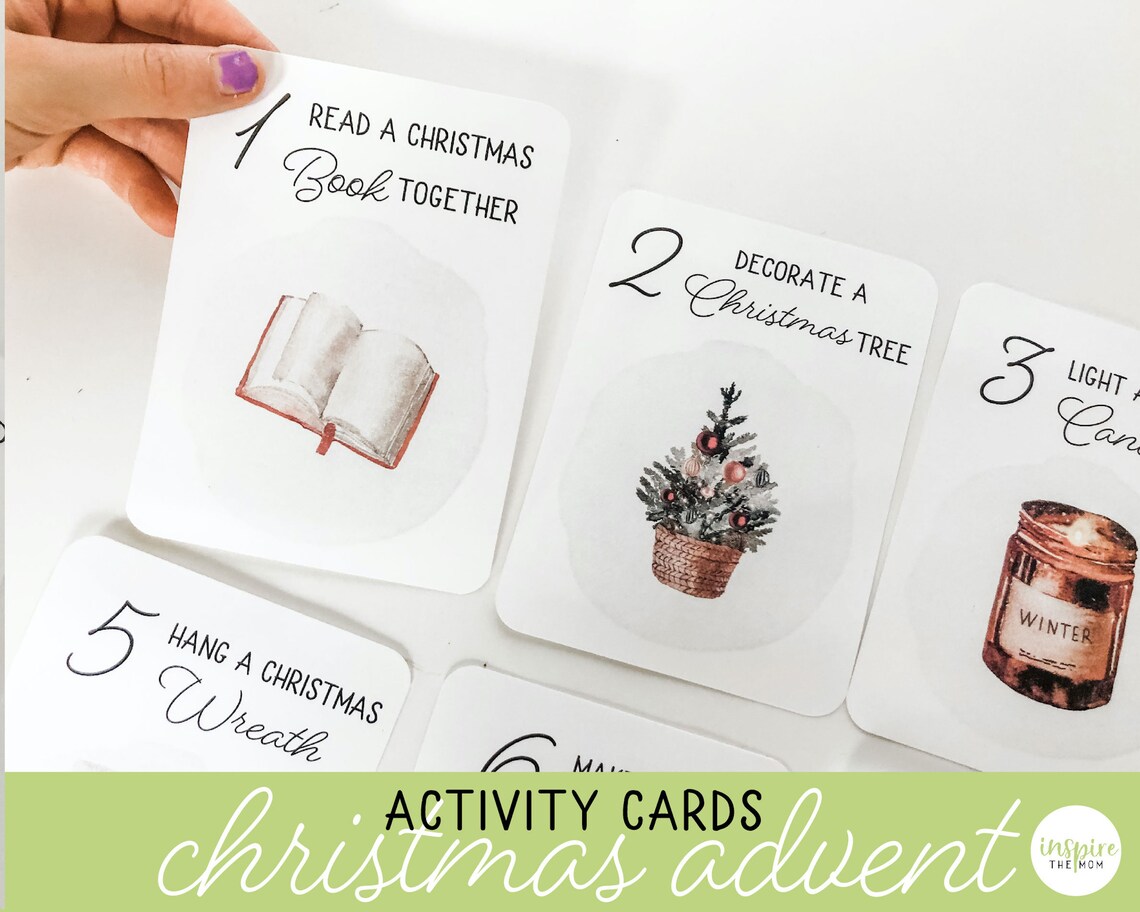 Christmas Advent Calendar Activity Cards Daily December - Etsy