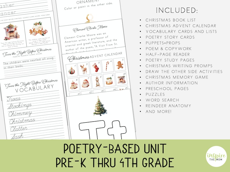 Twas the Night Before Christmas, Poetry-based Unit, Christmas Poem ...
