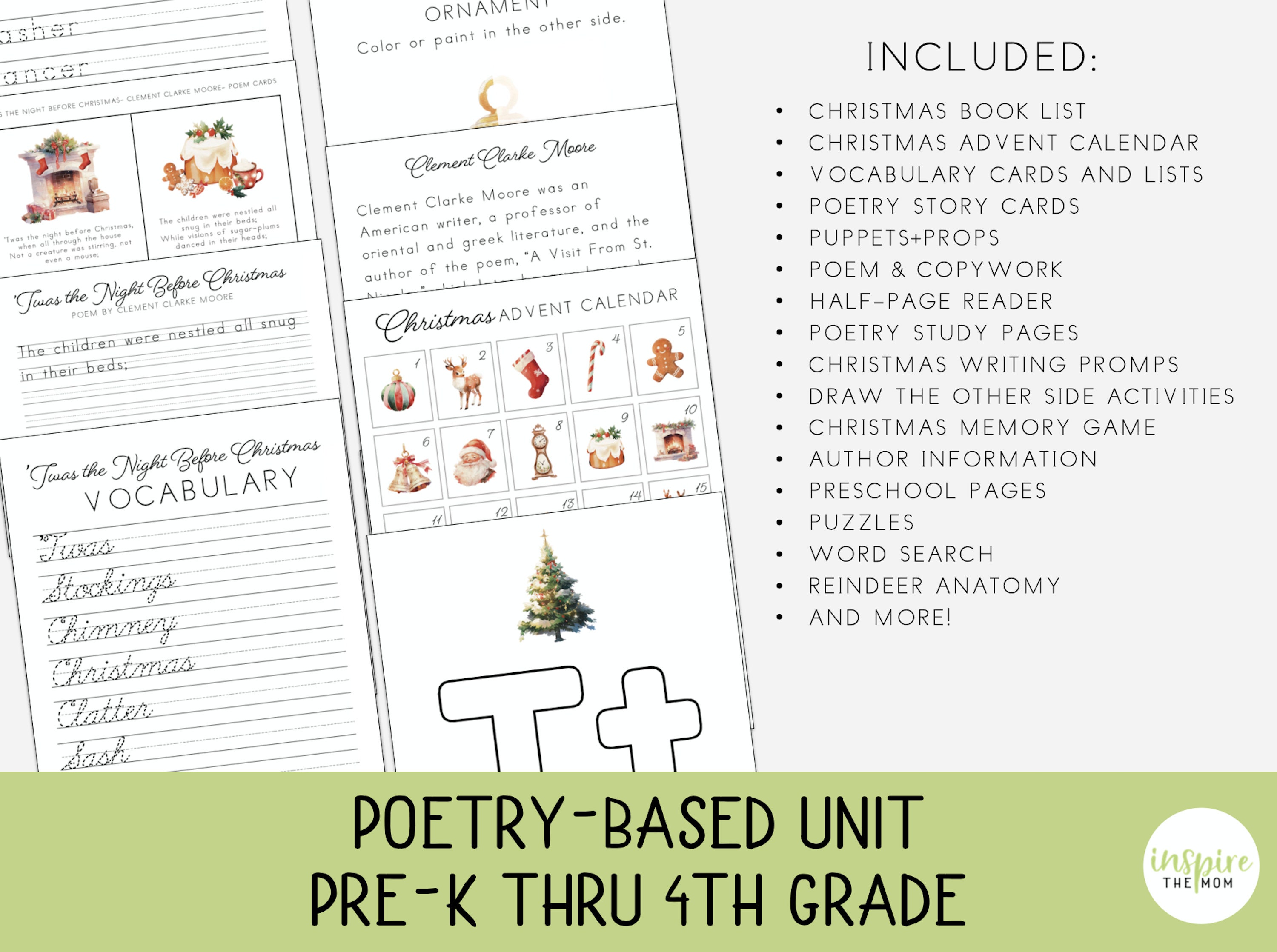 Twas the Night Before Christmas, Poetry-based Unit, Christmas Poem ...