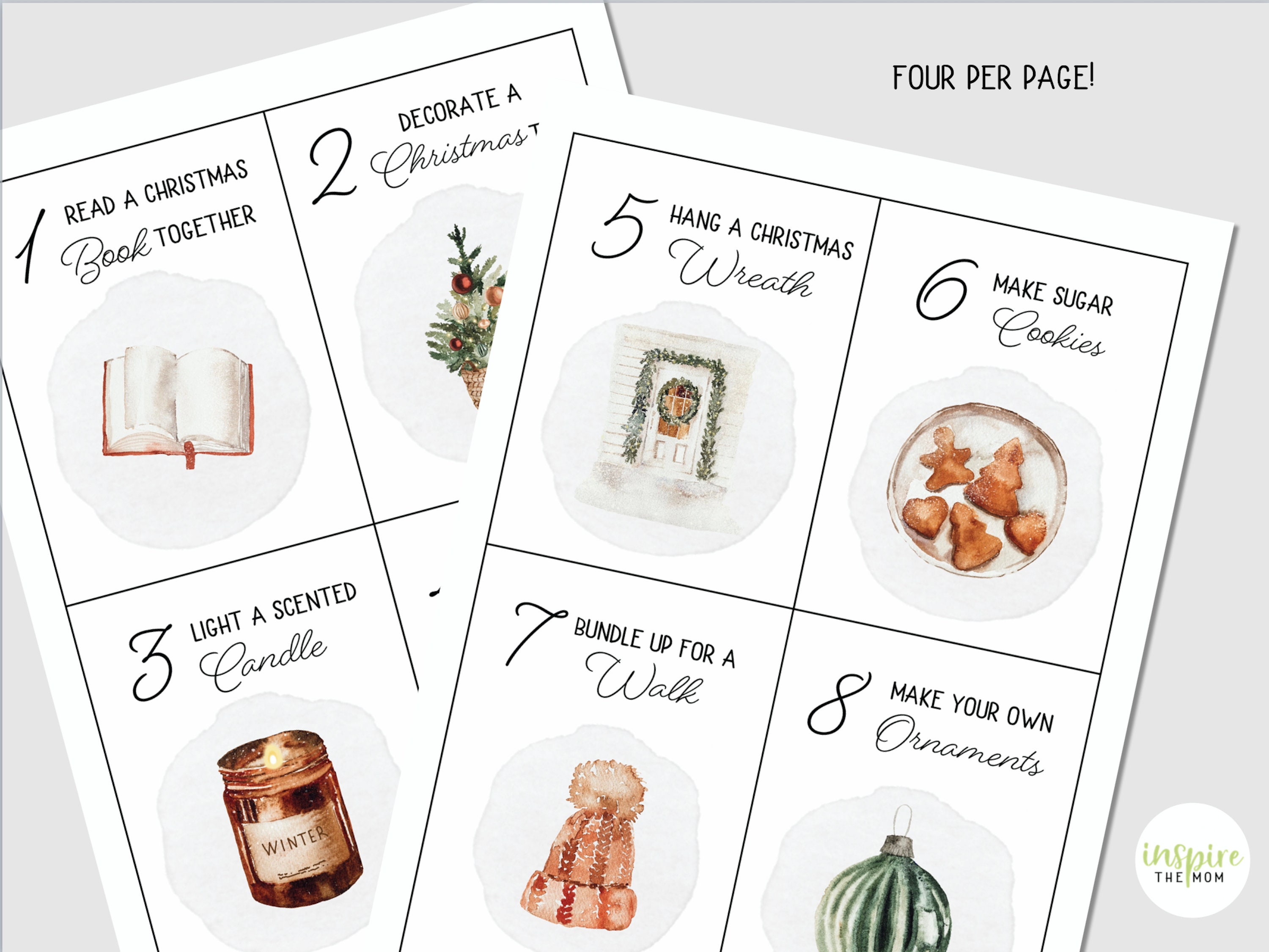 Christmas Advent Calendar Activity Cards, Daily December Activities ...