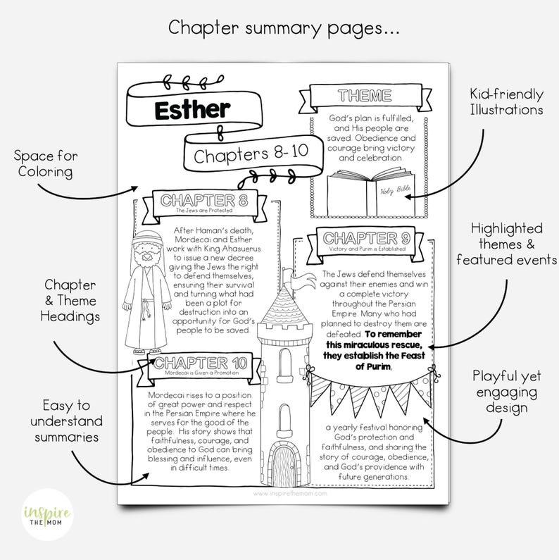 Book of Esther Illustrated Bible Study Guide for Kids | Chapter ...