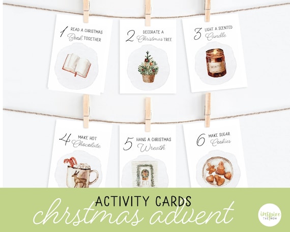 Christmas Advent Calendar Activity Cards Daily December - Etsy