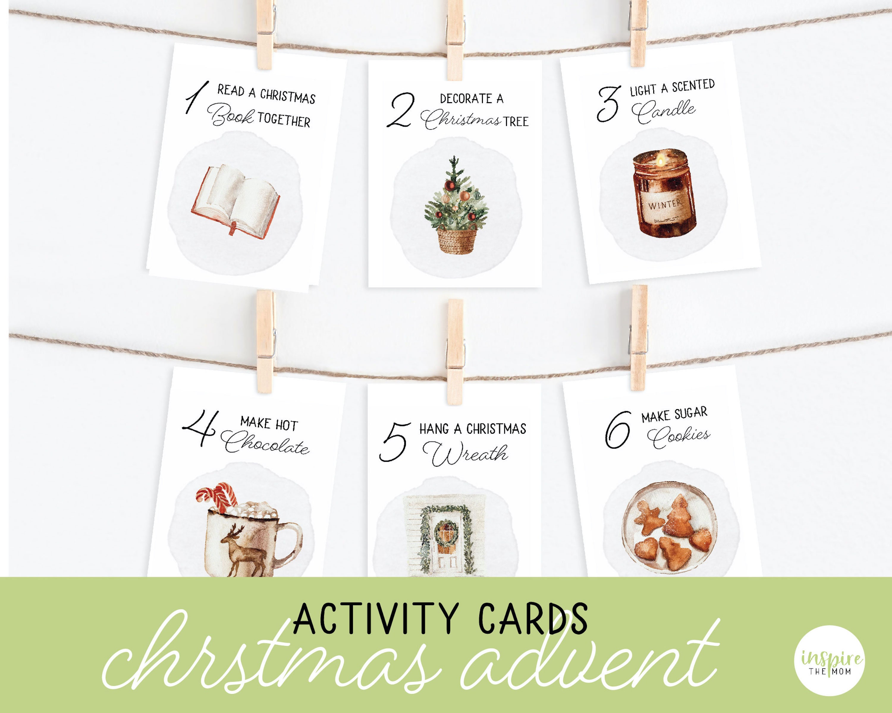 Christmas Advent Calendar Activity Cards, Daily December Activities ...
