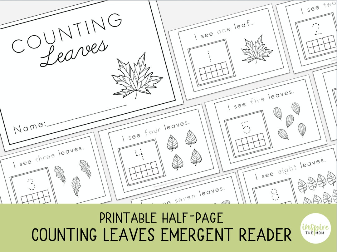 Counting Leaves Half-page Emergent Reader, Counting Activity, Ten Frame ...