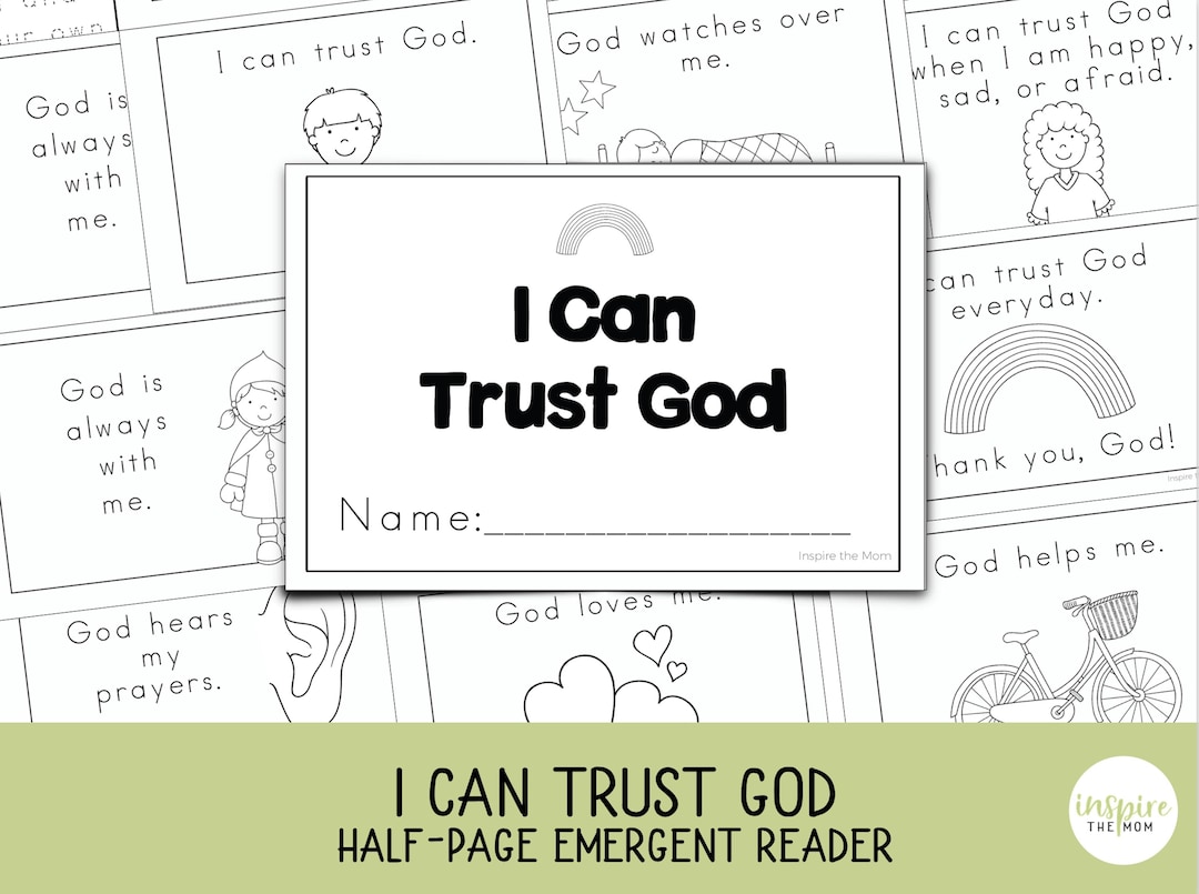 I Can Trust God | Christian Emergent Reader Printable | Half Page Mini ...