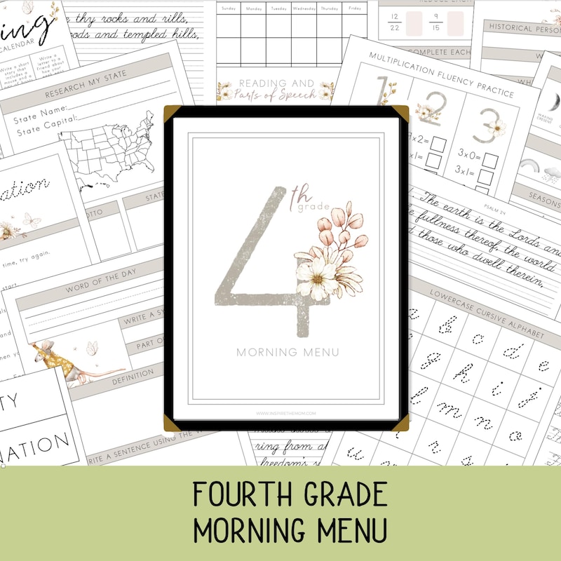 Printable Homeschool Morning Menu - Etsy