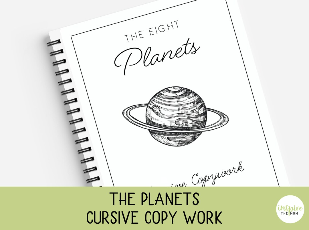 The Planets, Cursive Copywork, Planet Facts, Cursive Handwriting ...