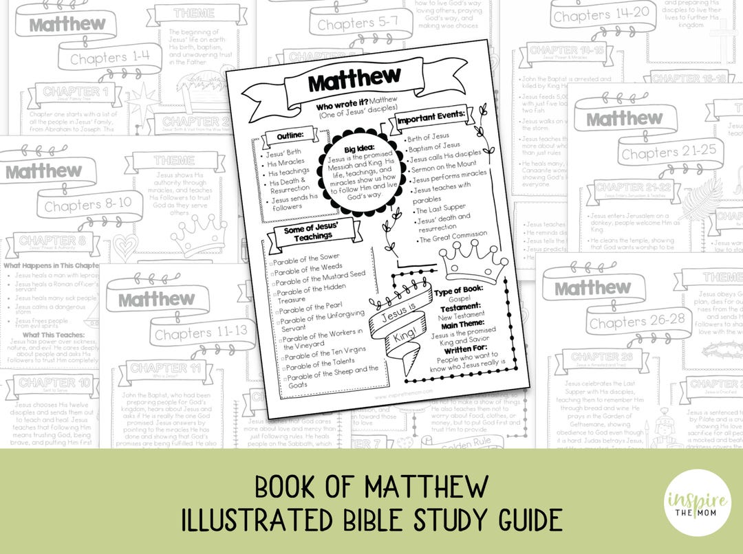 Book of Matthew Illustrated Bible Study Guide for Kids | Chapter ...