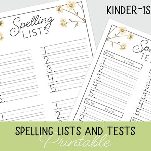 Spelling Lists and Tests, Spelling Tracking Sheets, Homeschool Forms ...