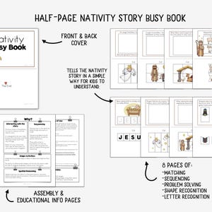 Nativity Busy Book Printable, Half-page Interactive Nativity Story ...