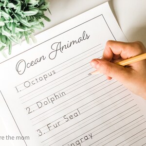 Ocean Animals Print Copywork, Ocean Animal Facts, Print Handwriting ...