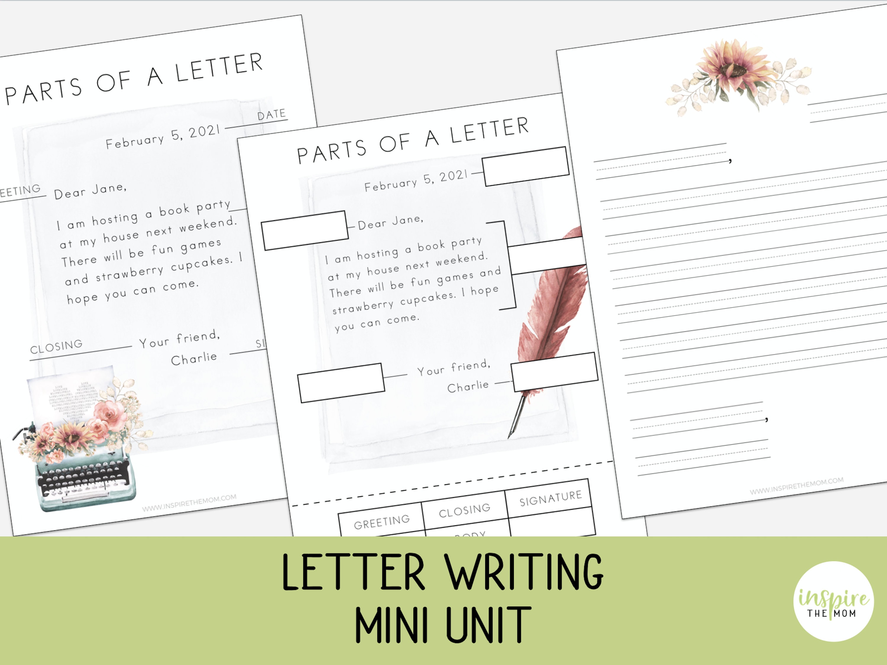 Letter Writing Mini Unit | Language Arts & Creative Writing Activities ...