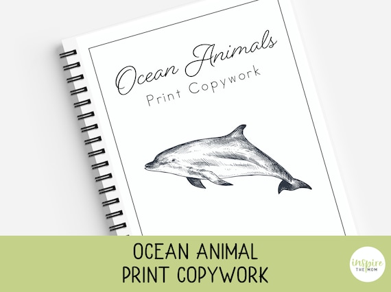 Ocean Animals Print Copywork Ocean Animal Facts Print - Etsy