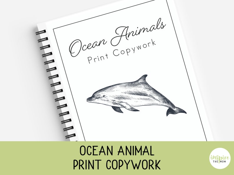 Ocean Animals Print Copywork, Ocean Animal Facts, Print Handwriting ...