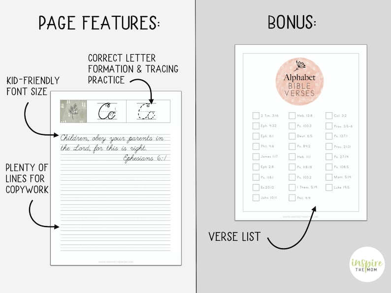 Cursive Alphabet Bible Verse Copywork Cursive Copywork - Etsy