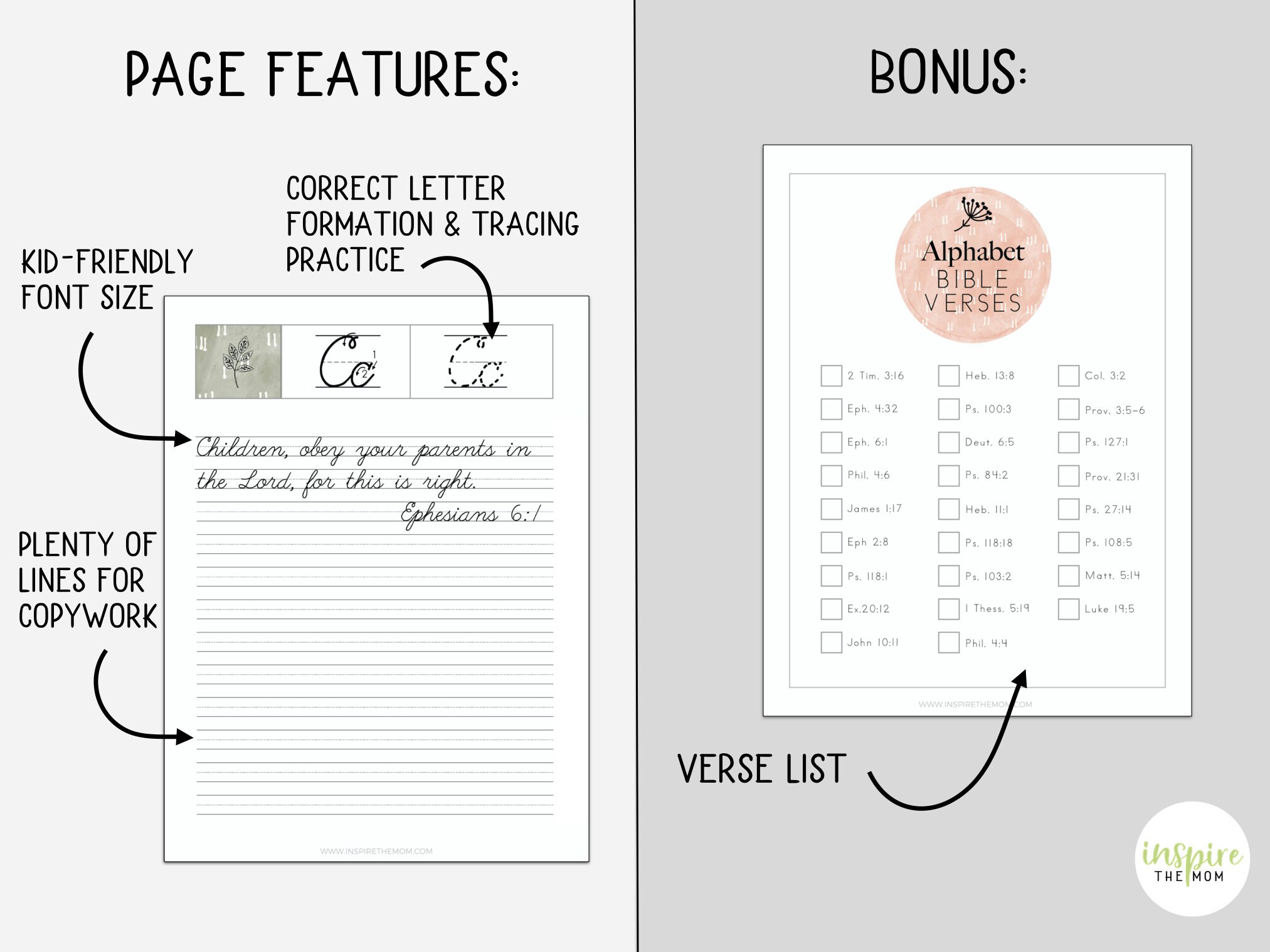 Cursive Alphabet Bible Verse Copywork, Cursive Copywork, Cursive ...