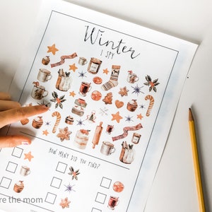 Winter I Spy Printable, Kids Activity, Two Game Sheets, Winter Game ...