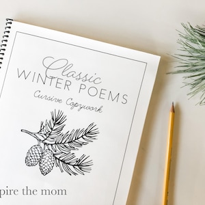 Winter Poems Cursive Copywork, CURSIVE Handwriting Practice, Charlotte ...