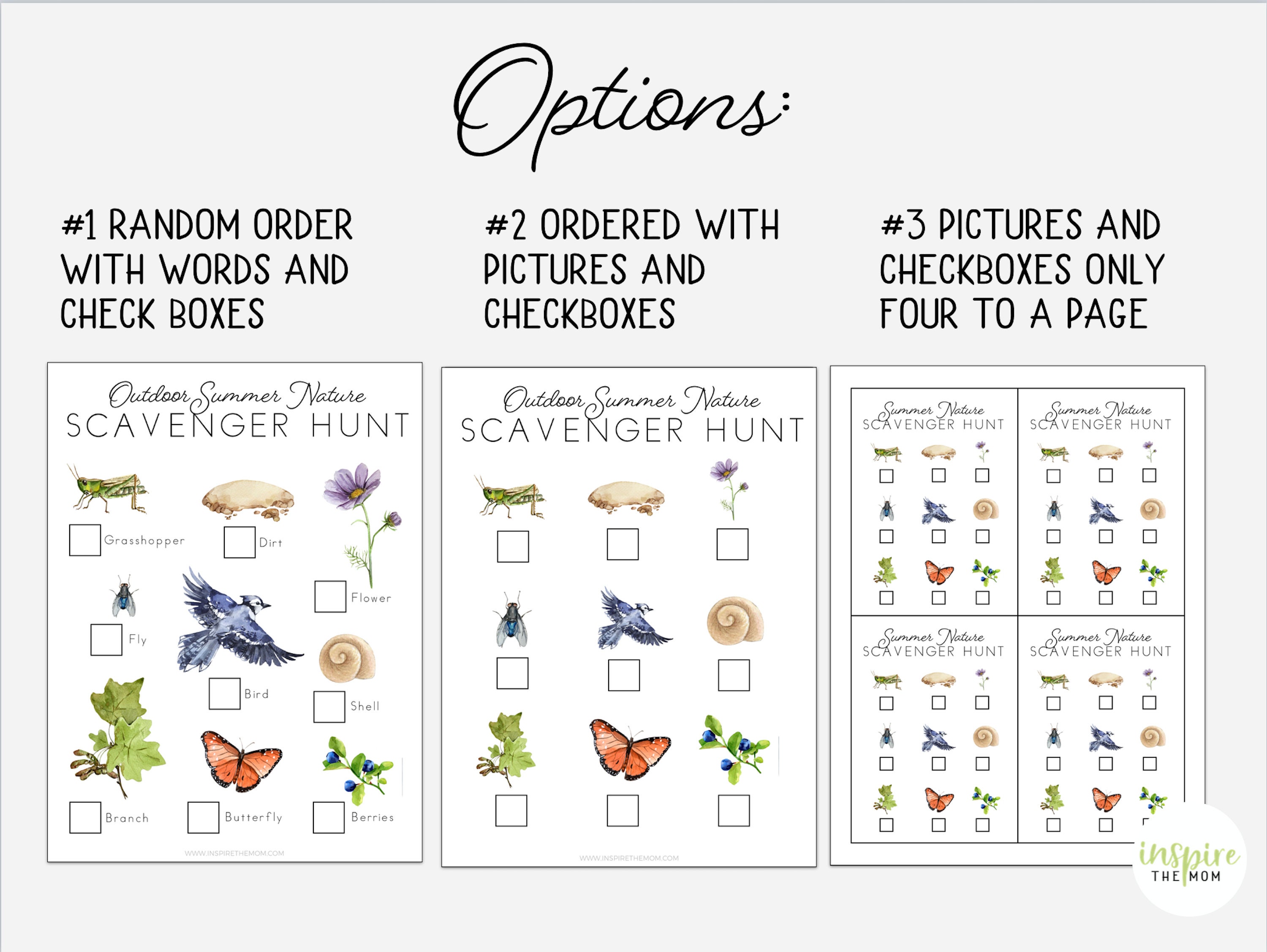 Summer Nature Scavenger Hunt, for Prek-2nd Grade, Nature Study, Outdoor ...