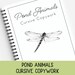 Pond Animals, Cursive Copywork, Pond Animal Facts, Cursive Handwriting ...