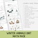 Winter Animals Unit: Math Pack, Winter Math, Homeschool Printable, Prek ...