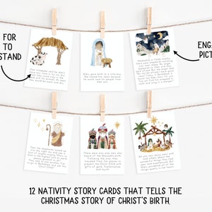 Nativity Story Cards, 12 Printable Cards, Jesus' Birth, Advent ...
